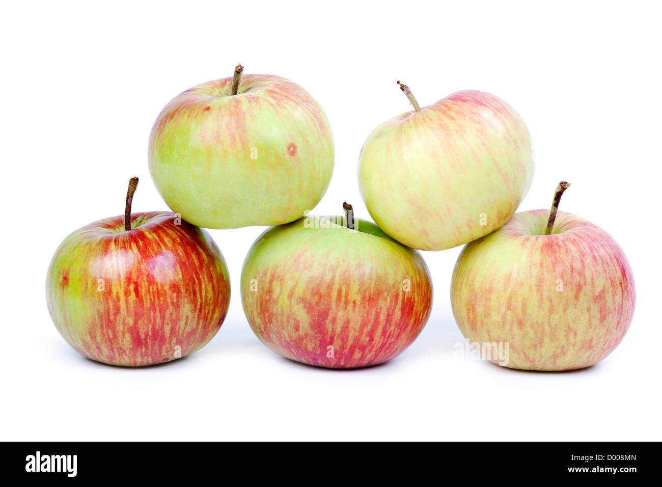 five ripe apple isolated on white background Stock Photo - Alamy