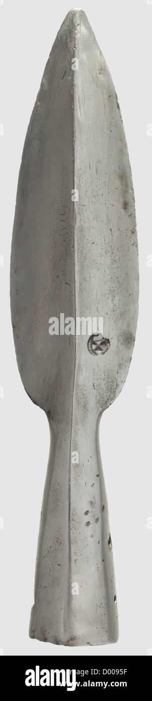 A sword,Veneto,circa 1480.Forged iron.Double-edged blade of flattened ...