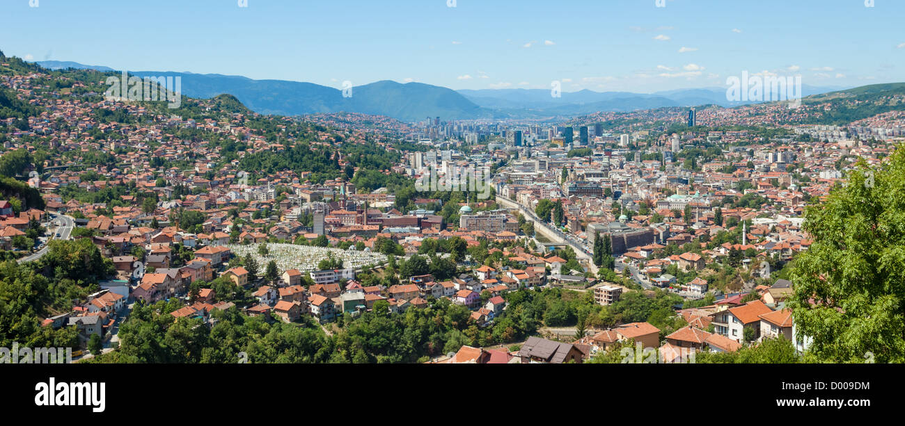 Panoramic views of the capital city of Bosnia and Herzegovina, Sarajevo ...