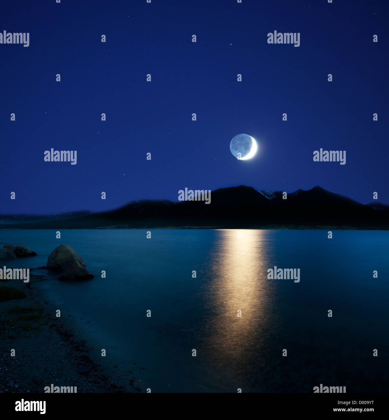 lake at moonlight Stock Photo - Alamy
