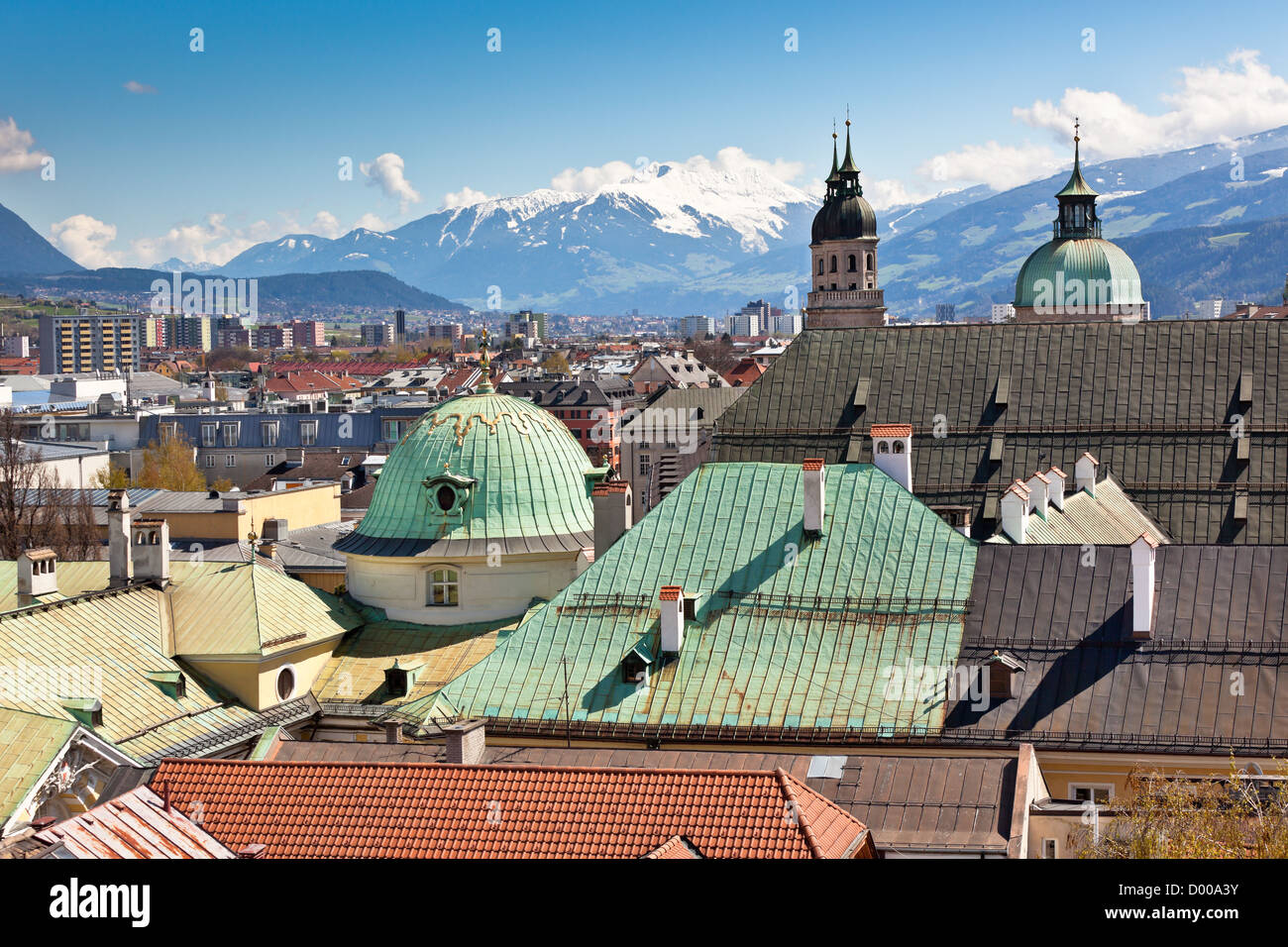 View of Innsbruck city, Tirol Alps, Austria. Horizontal shot Stock ...