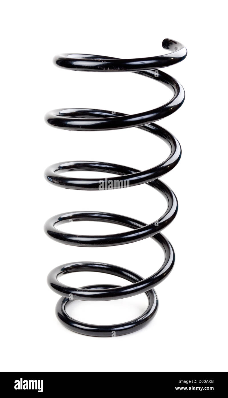 metal spring for a car on a white background Stock Photo - Alamy