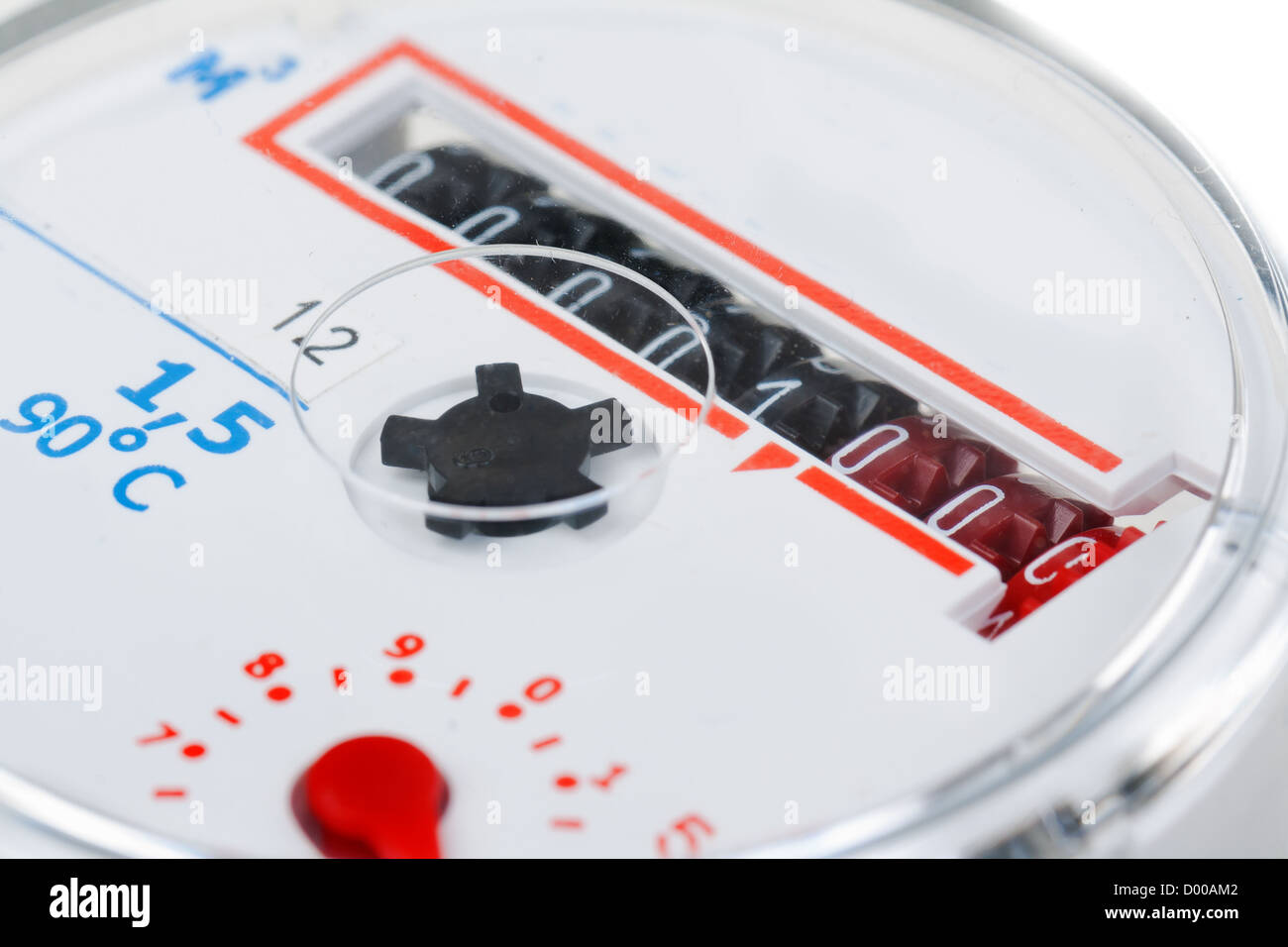 water meter close-up isolated on white background Stock Photo - Alamy