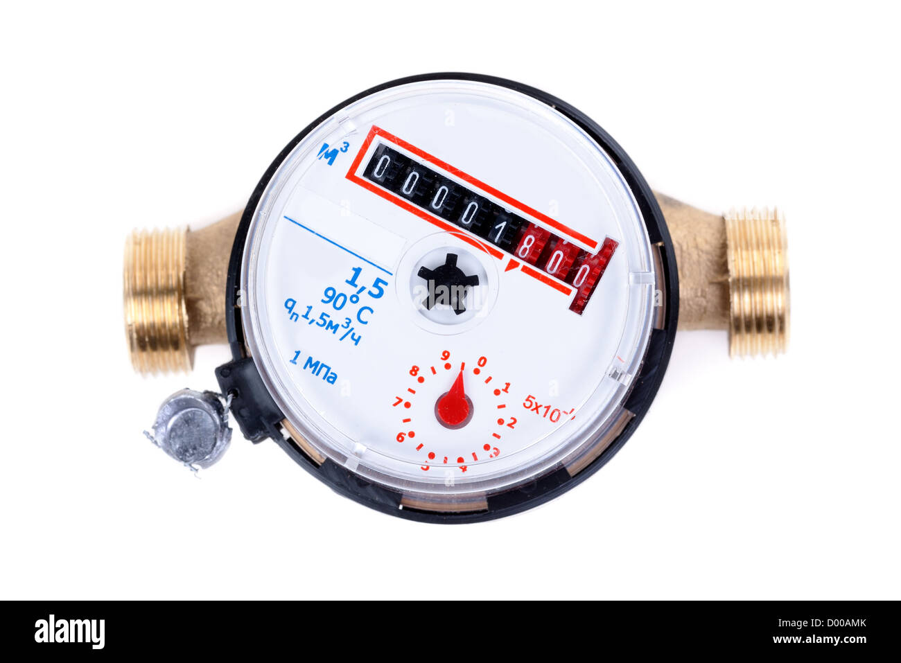 Water meter isolated on white background Stock Photo - Alamy