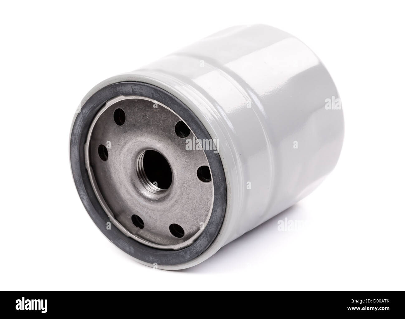 original oil filter car, a gray body. Isolate on white Stock Photo - Alamy