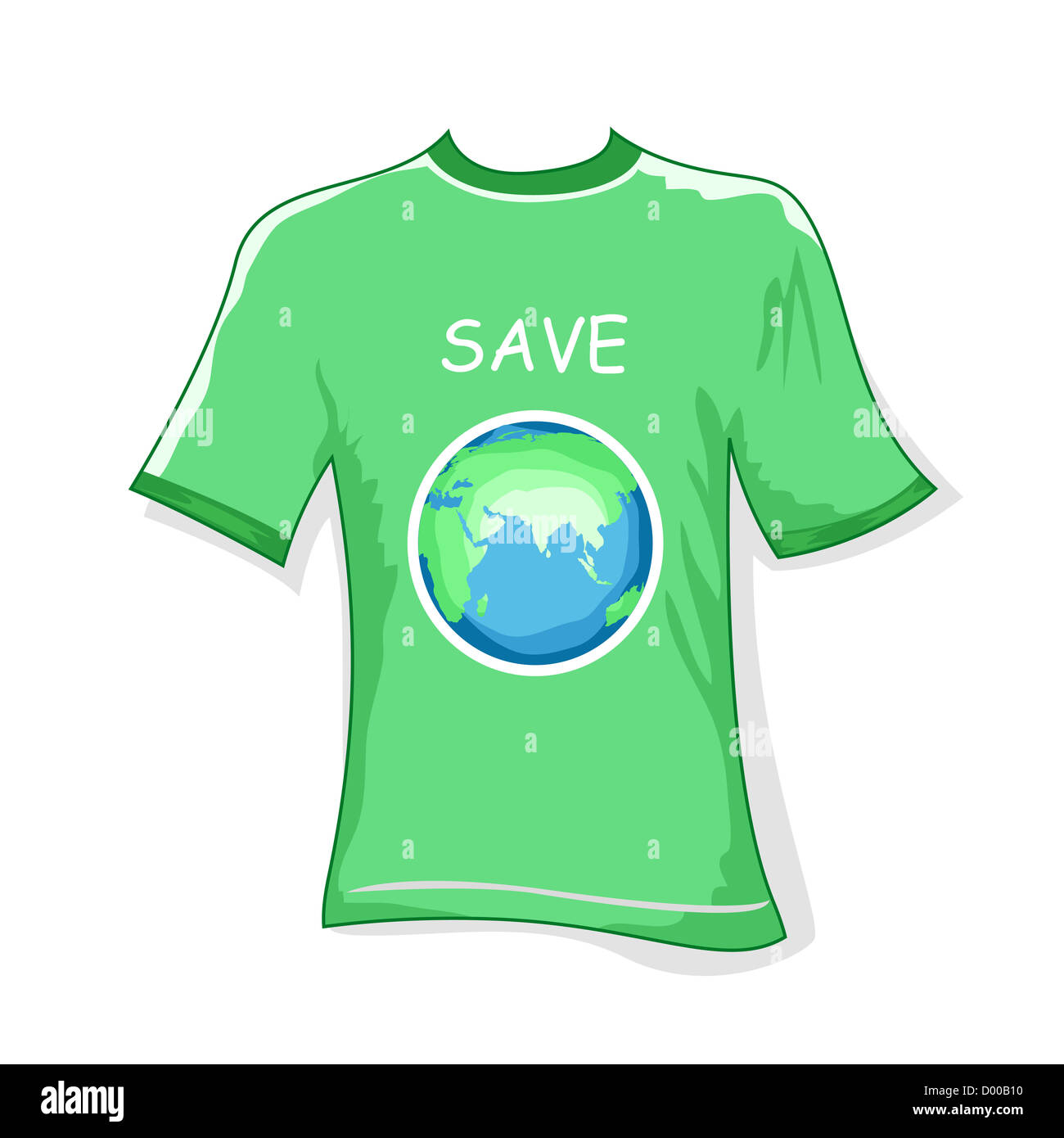 illustration of save earth t shirt on white background Stock Photo - Alamy