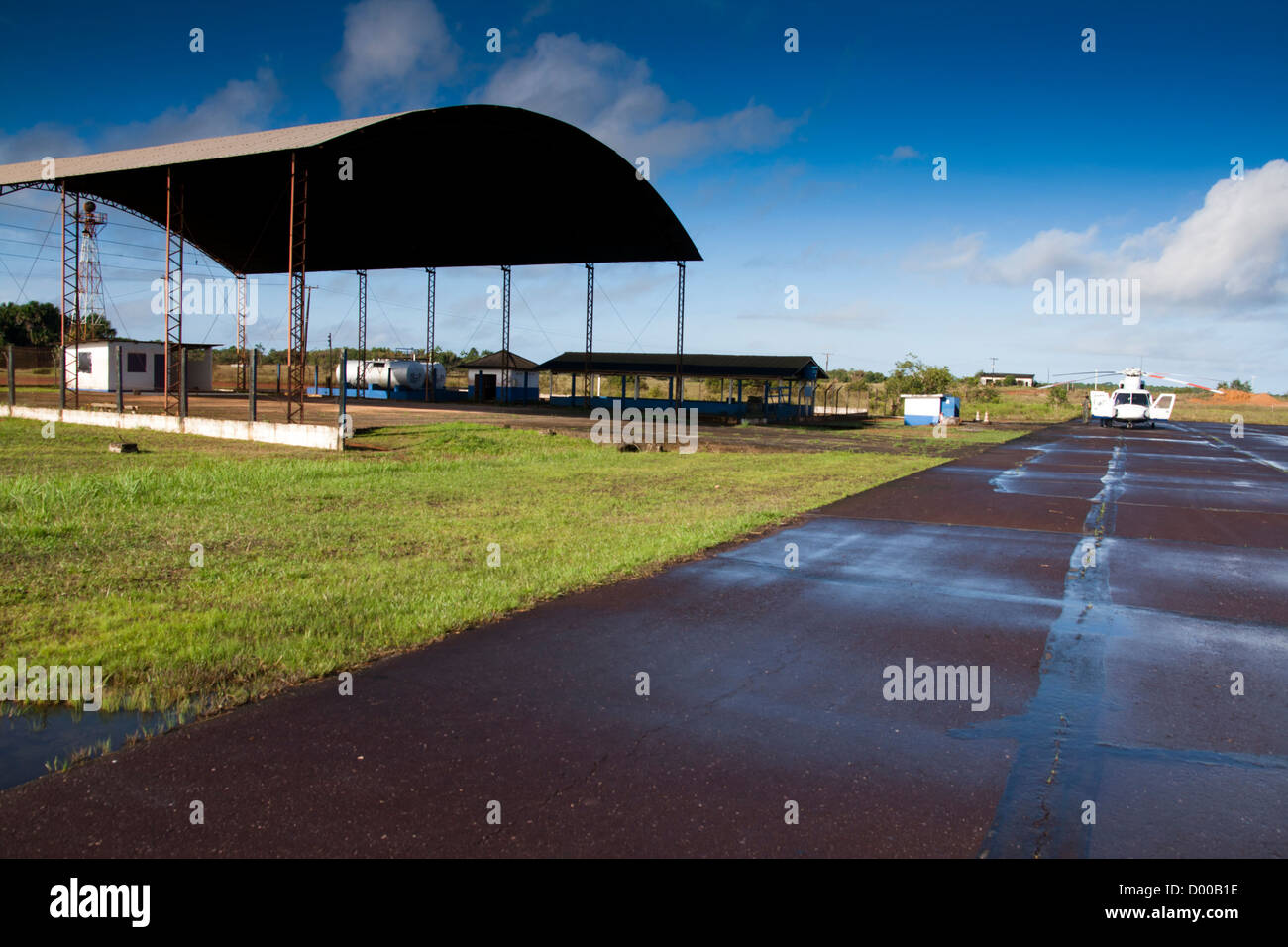 Helicopter landing base at Amapazinho city, Amapa state, Brazil, inside ...