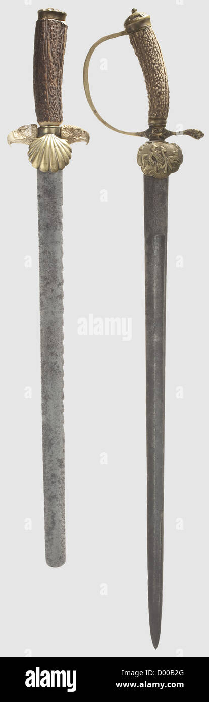 A Swedish military rapier, circa 1630. Tapered blade of diamond section ...