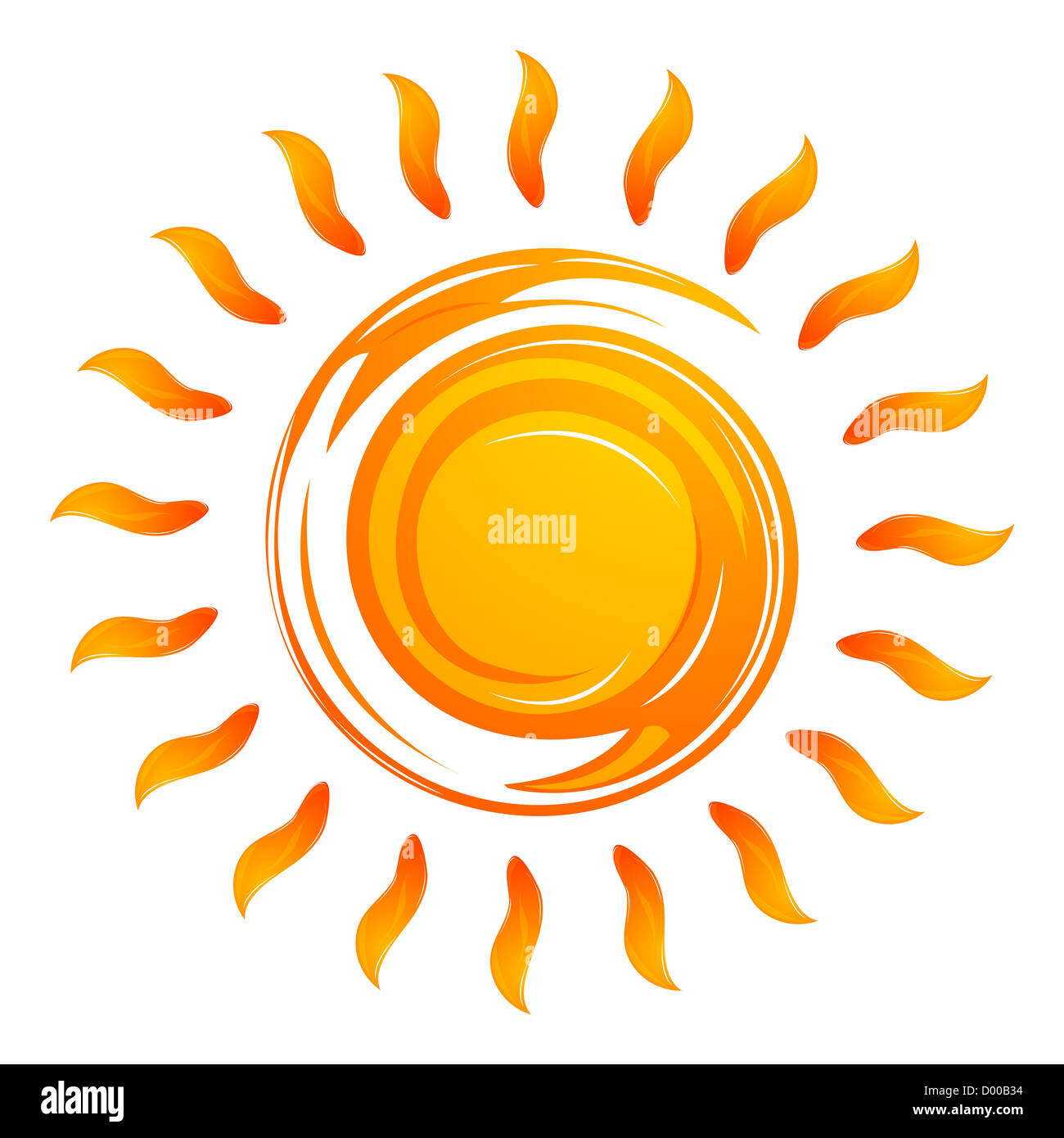 illustration of warming sun on white background Stock Photo - Alamy
