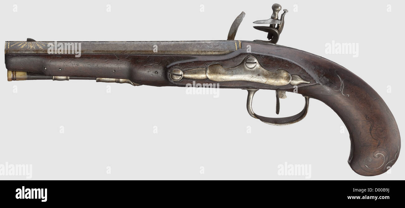 A pair of Belgian flintlock pistols,Moriseaux,Liége,end of 18th century ...