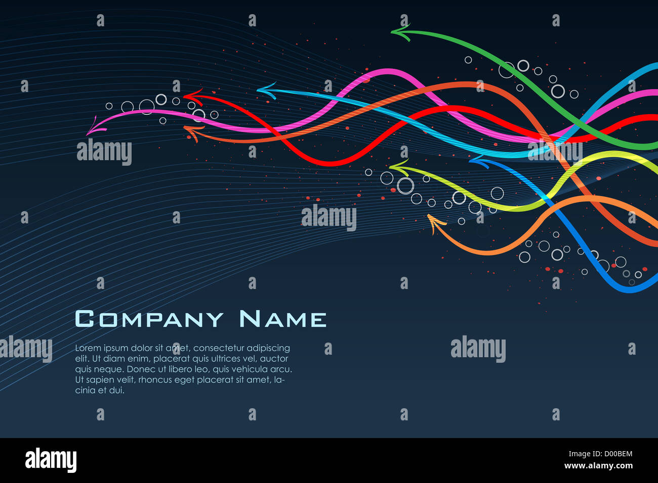 illustration of colorful business card with growing arrow Stock Photo ...