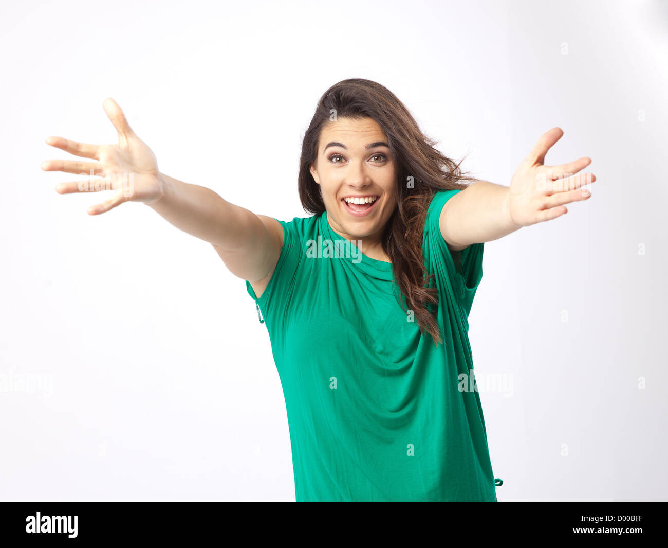 real beautiful young girl ready to hug Stock Photo - Alamy