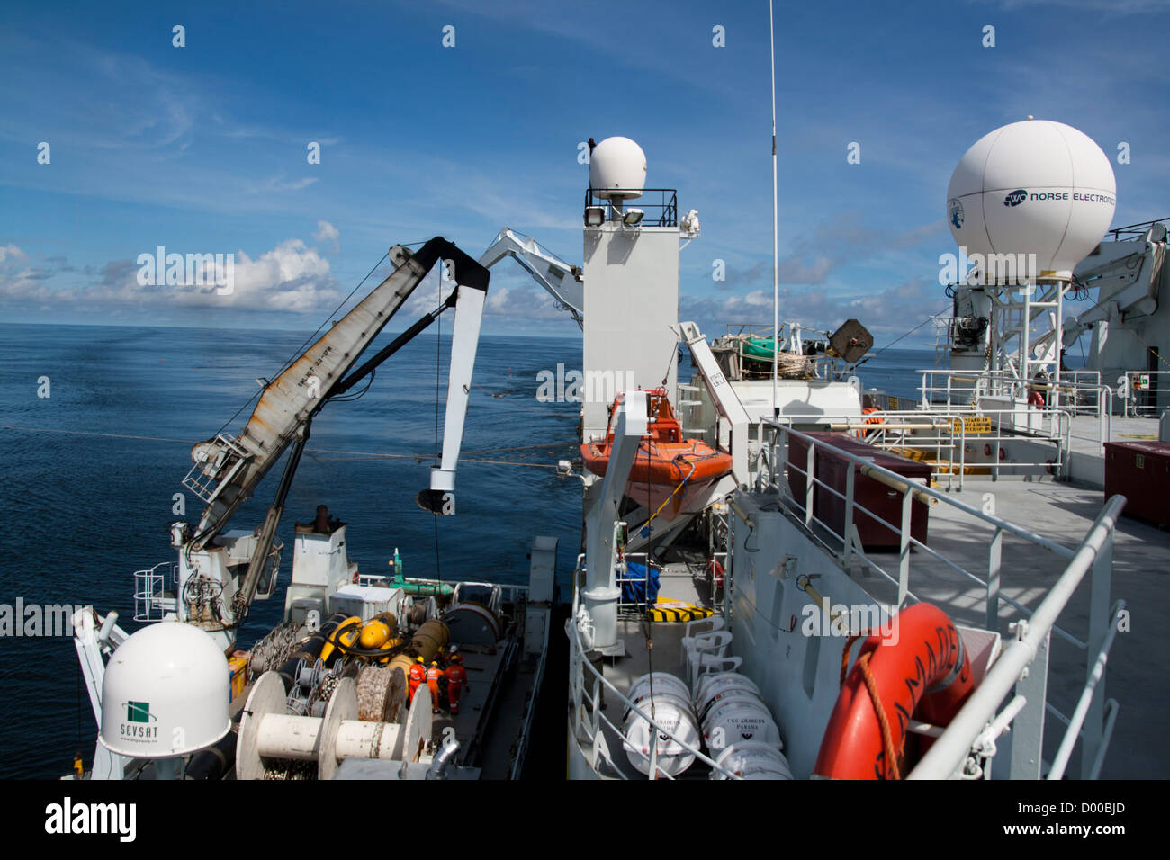 bunkering/supply operation at ocean with CGG Amadeus Seismic vessel and ...