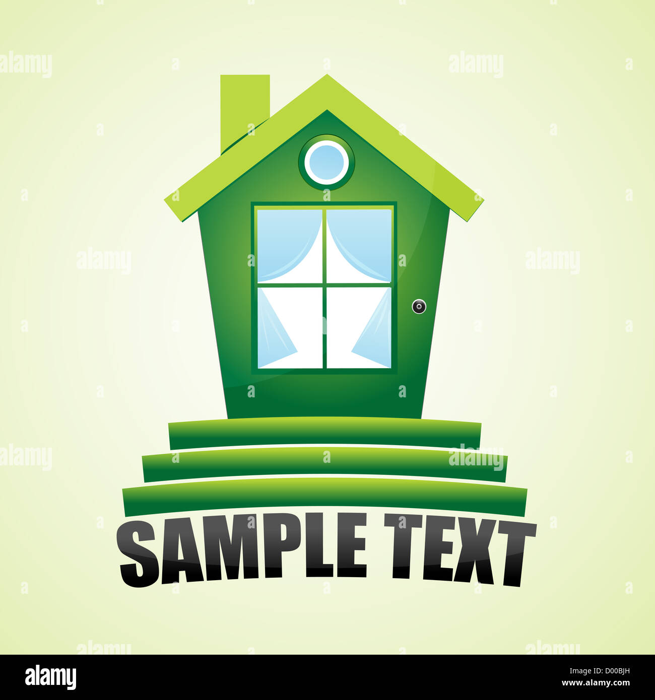 illustration of green home Stock Photo - Alamy