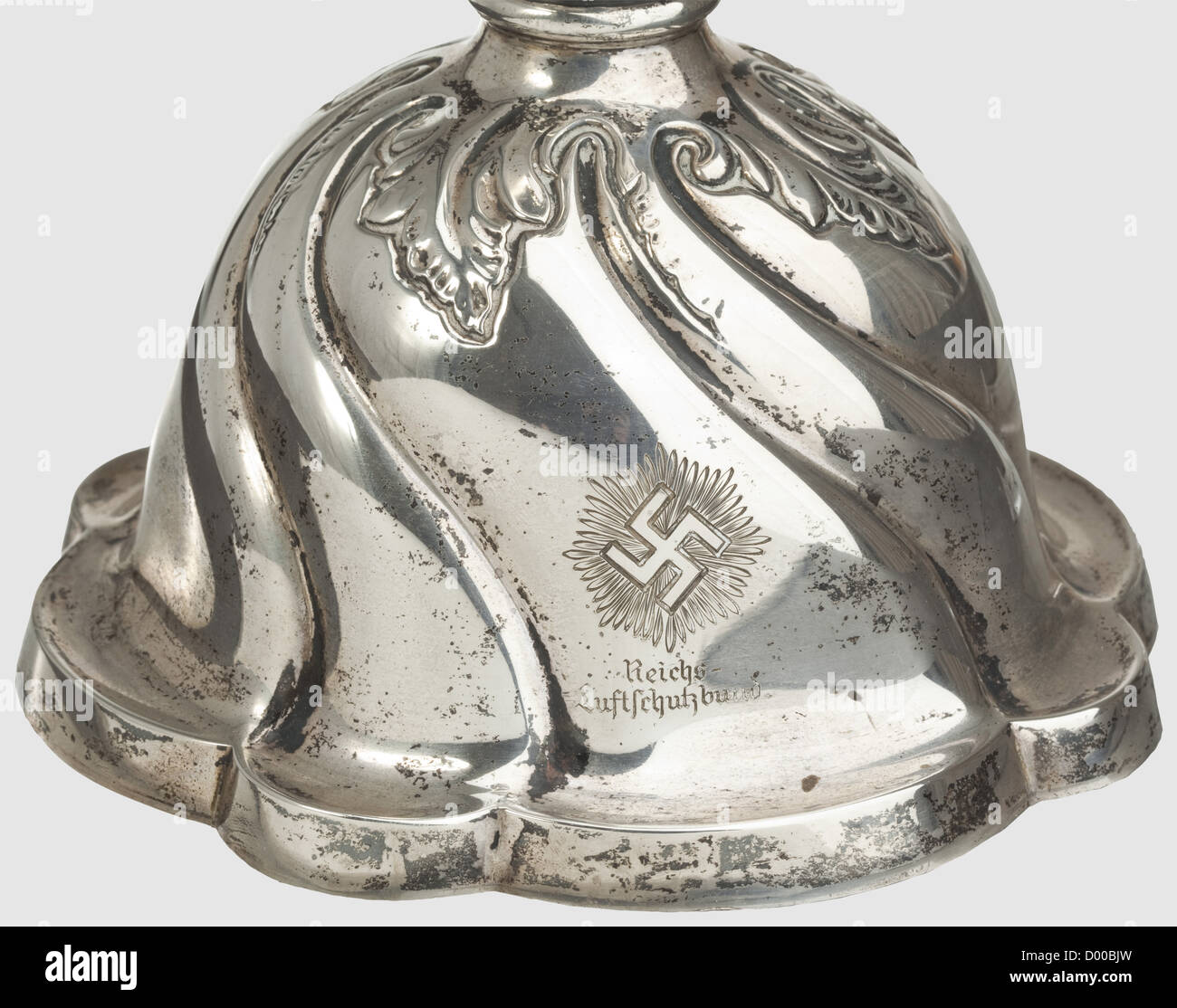 Hermann Göring - a silver candlestick in baroque style,Flaring bell ...