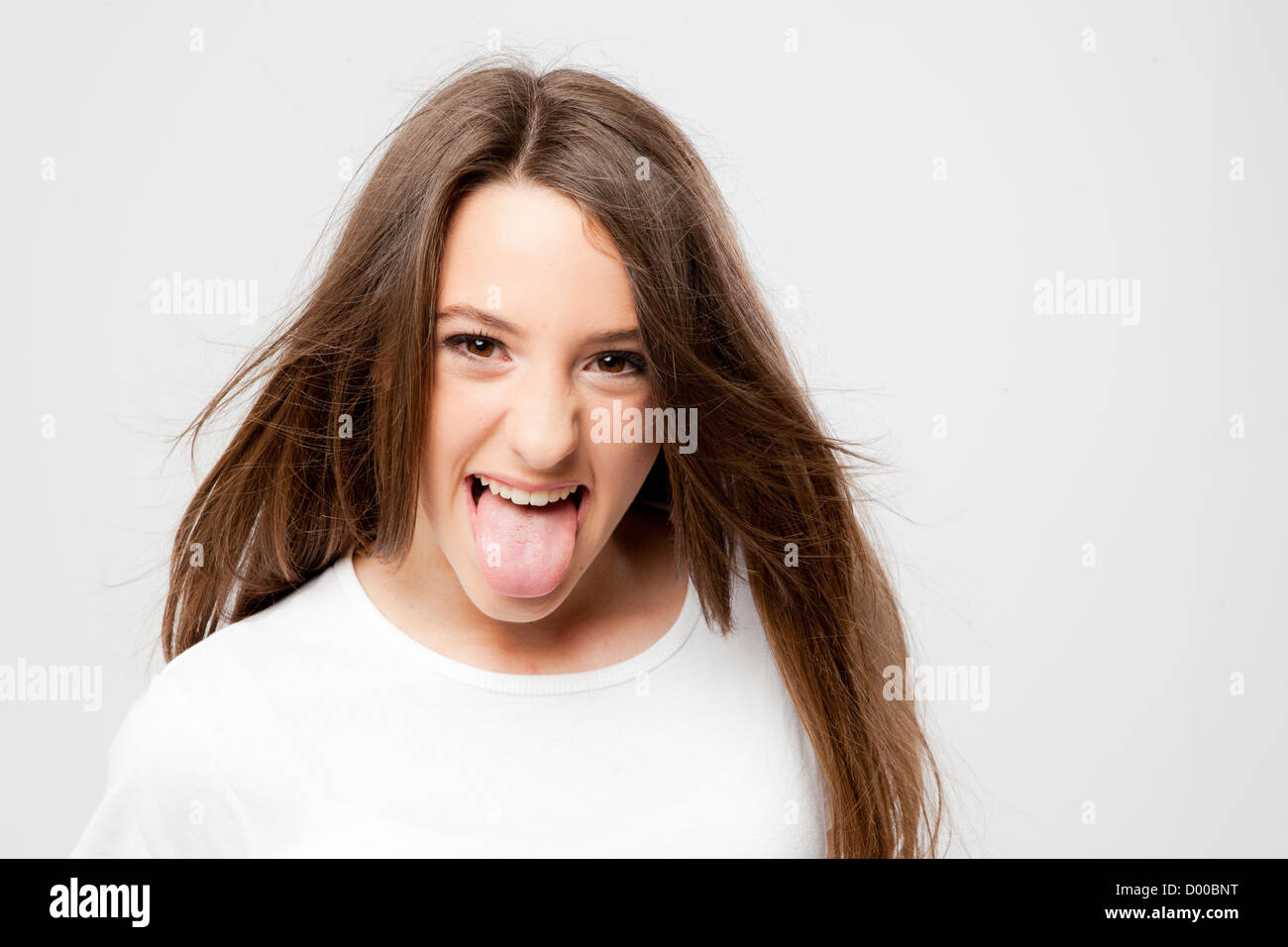 funny expression and gesture of a real young girl Stock Photo - Alamy
