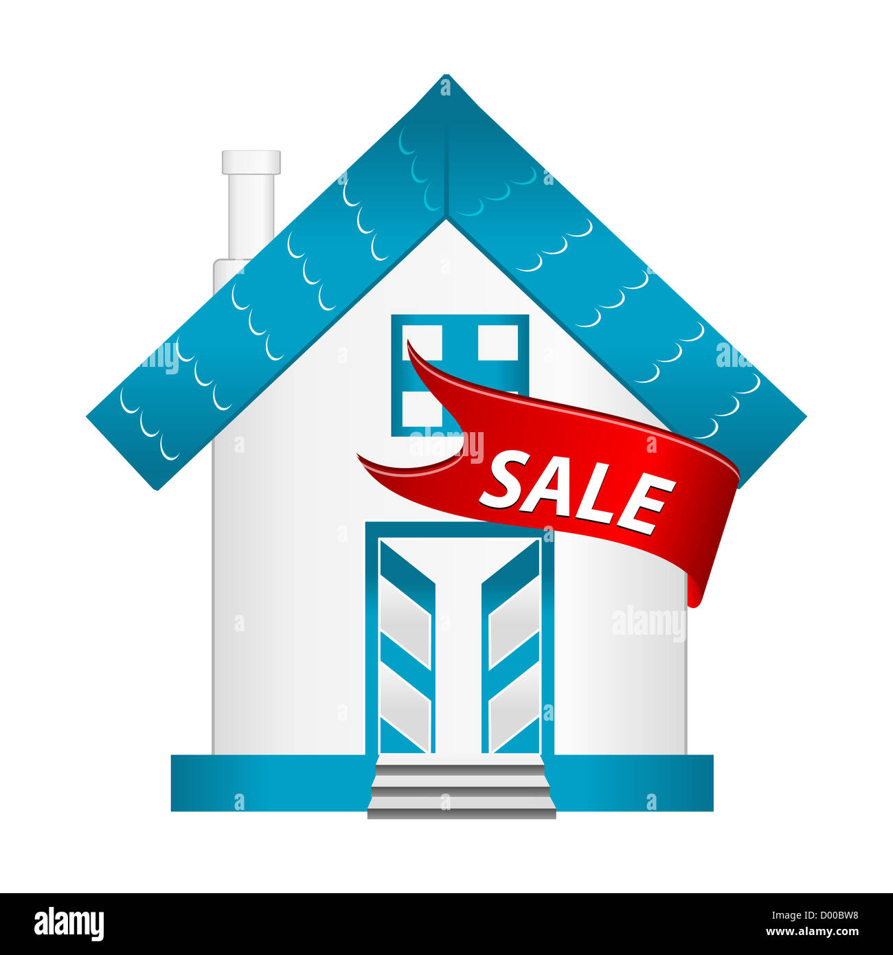 illustration of home for sale on white background Stock Photo - Alamy