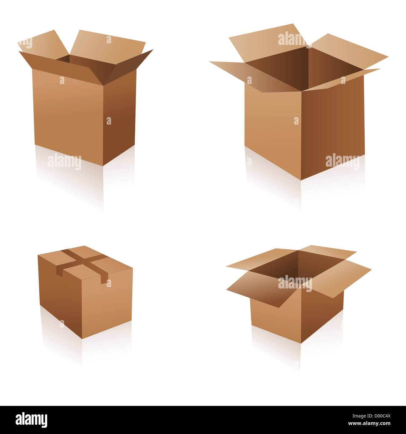 illustration of different boxes on white background Stock Photo - Alamy