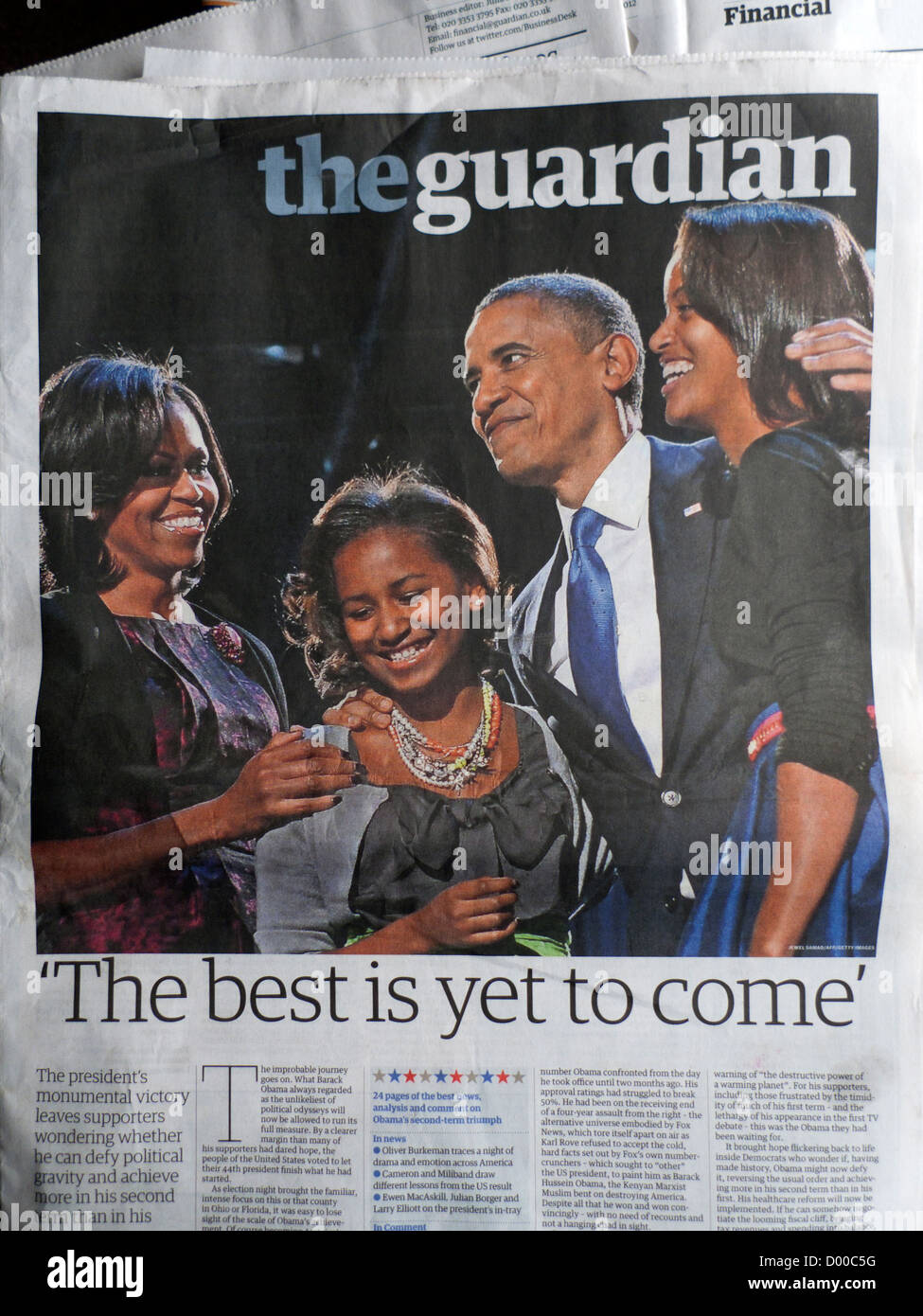 President Barack Obama and family USA election night 2012 celebrate ...