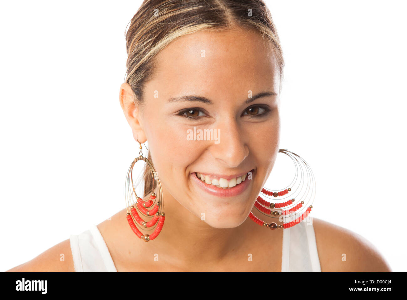 real young beautiful woman with a friendly expression Stock Photo - Alamy