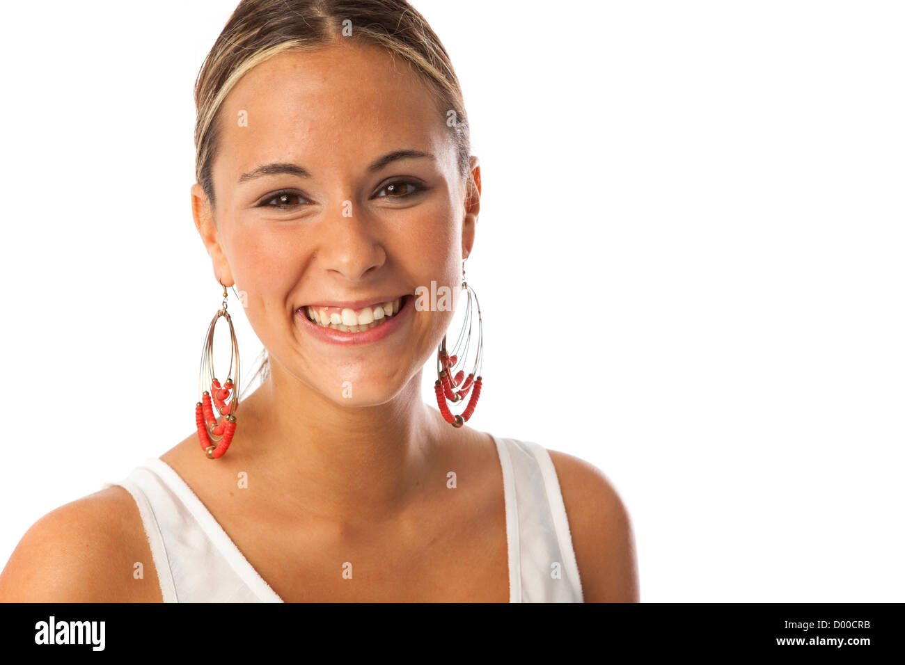real young beautiful woman with a friendly expression Stock Photo - Alamy