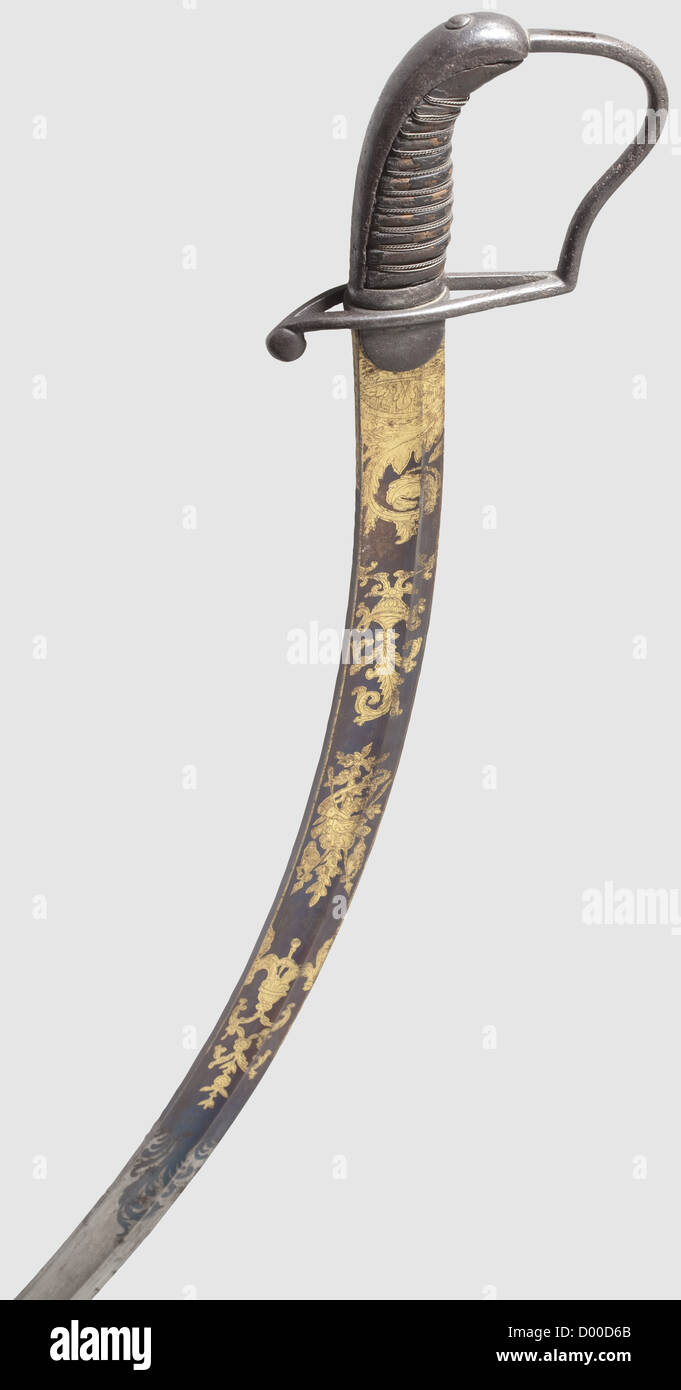 A light cavalry officer's sabre,similar to the model 1796.Broad,heavily ...