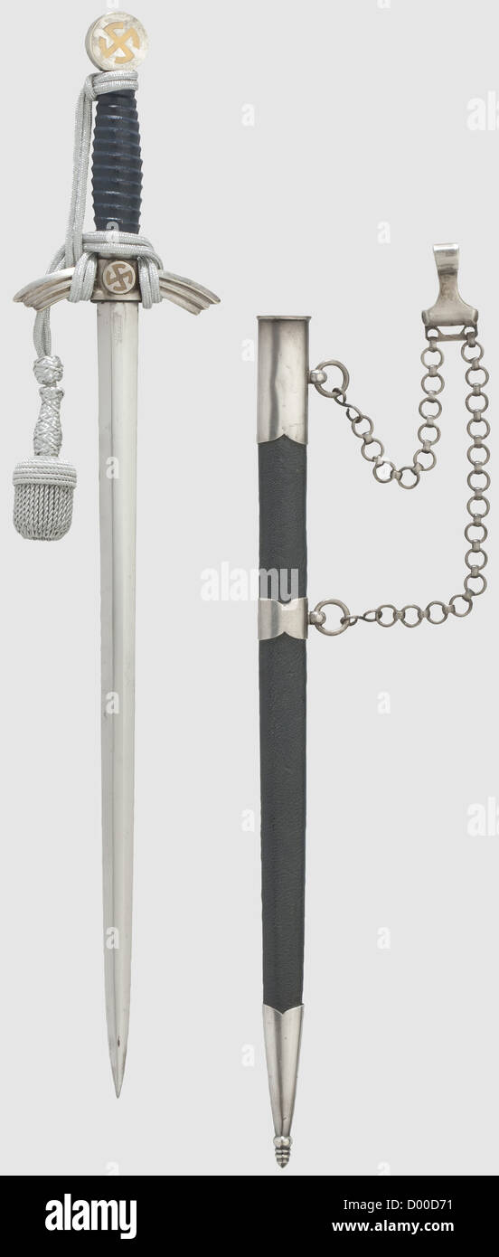 A model 1934 DLV flyer's dagger,with chain hanger and portepee,Maker E ...