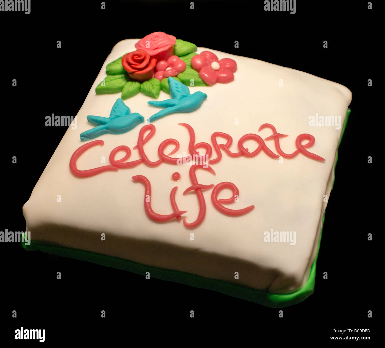 celebrate life cake on black background Stock Photo - Alamy