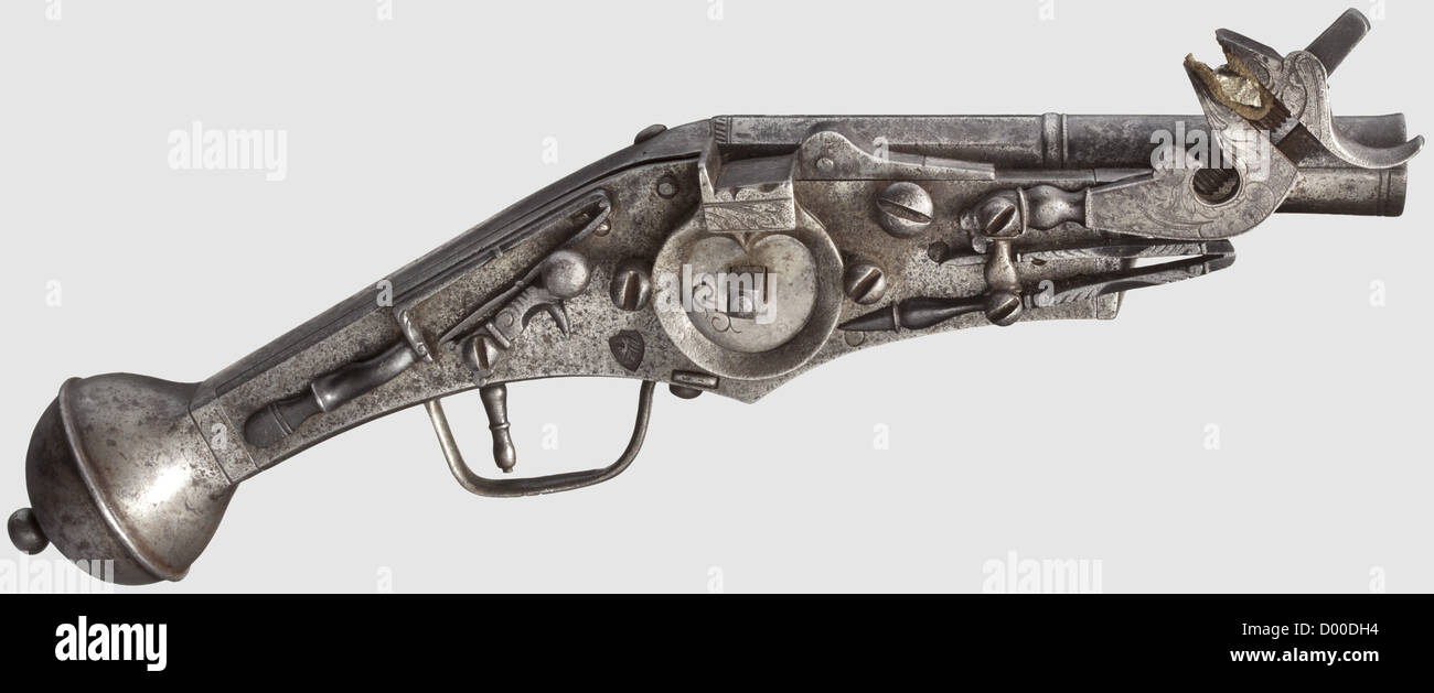 A rare German all-metal wheellock pistol,Nuremberg,circa 1580.Two-stage ...