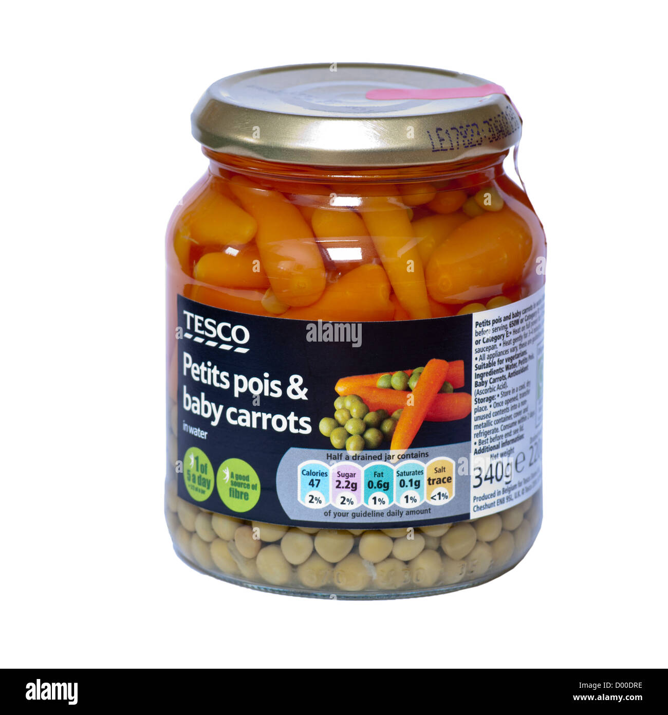 Jar Of Tesco Petits Pois and baby Carrots Stock Photo - Alamy