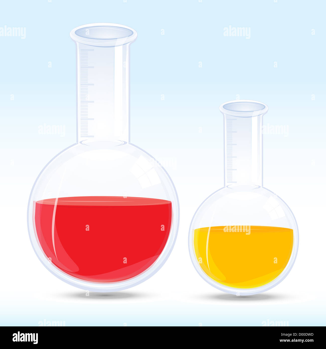 iiiustration of colored chemical in flask Stock Photo - Alamy