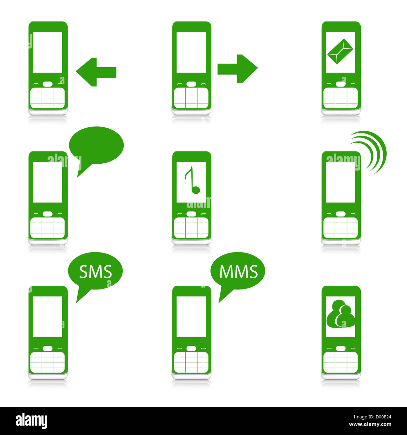 illustration of mobile functions on white background Stock Photo - Alamy