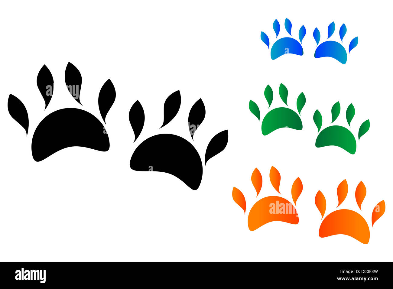 illustration of colored animal's paw on white background Stock Photo ...