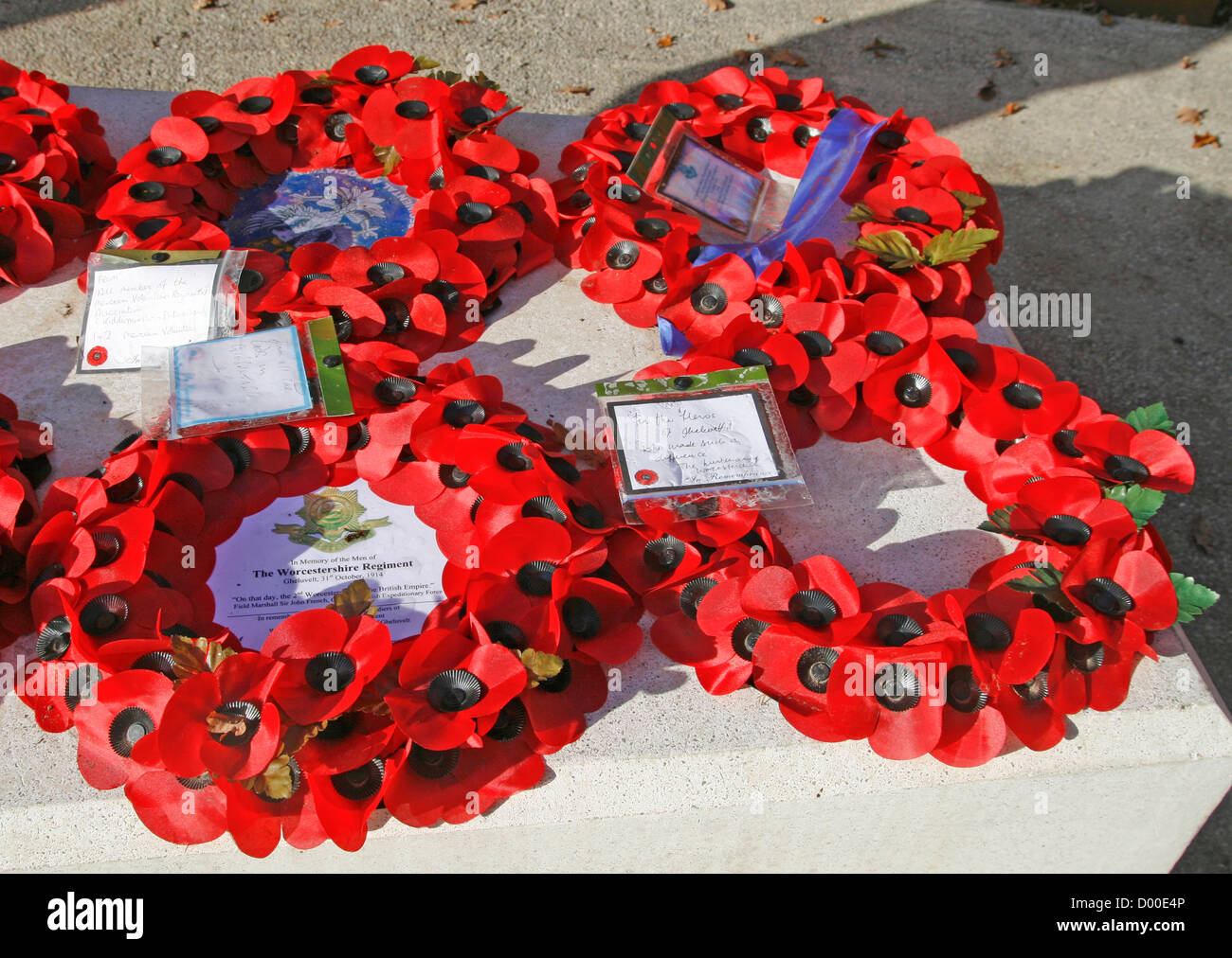 Remembrance Day Poppies Worcestershire Regiment Memorial Gheluvelt Park ...