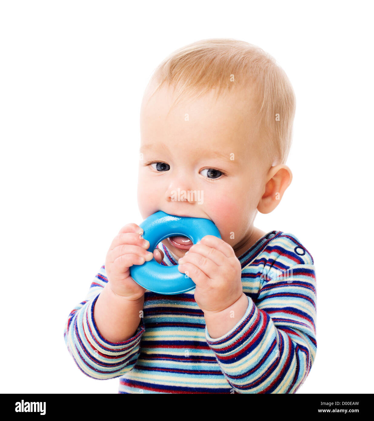Six month Baby chewing toy isolated on white Stock Photo - Alamy