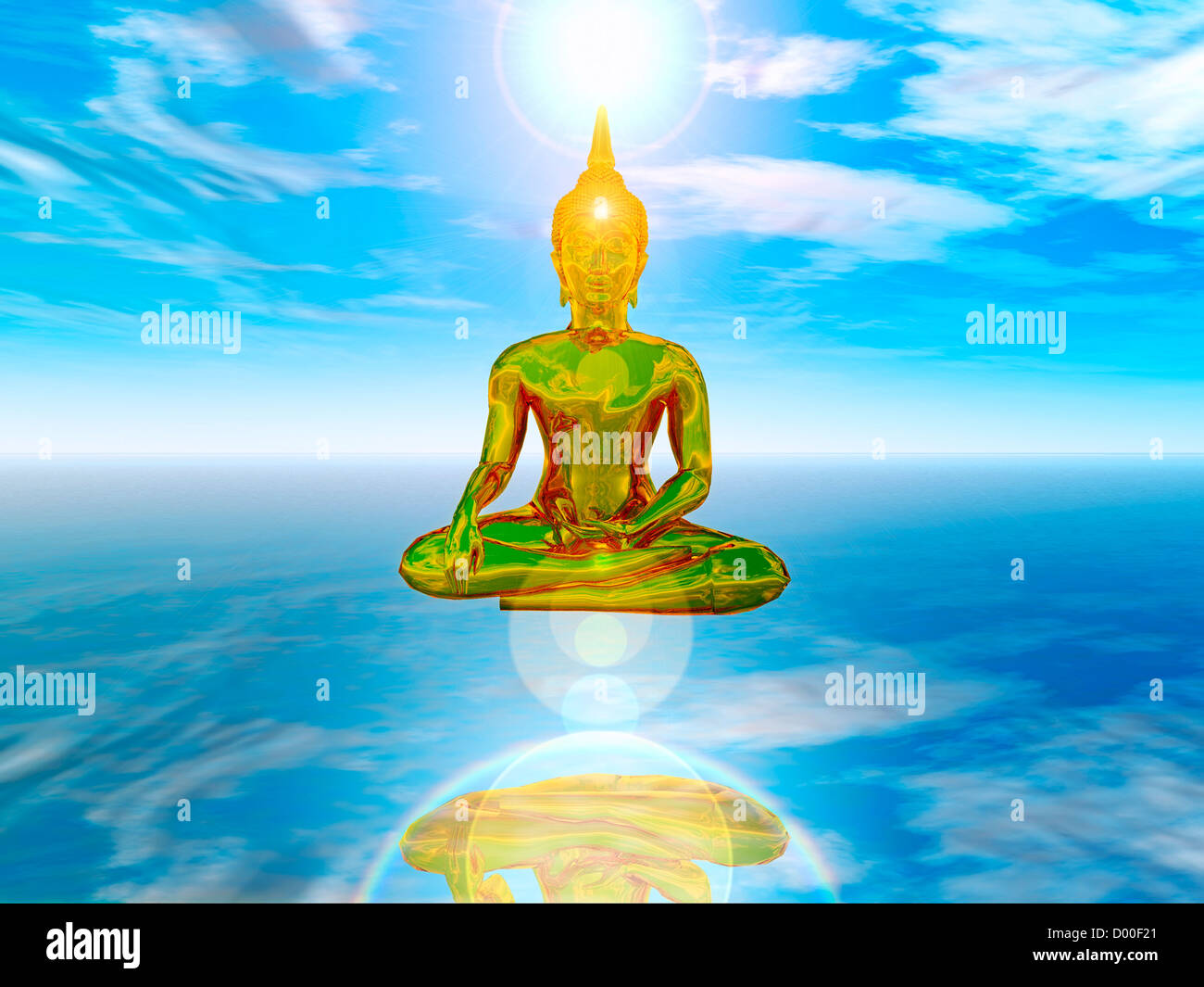 a 3d composition illustration of zen and spirituality Stock Photo - Alamy