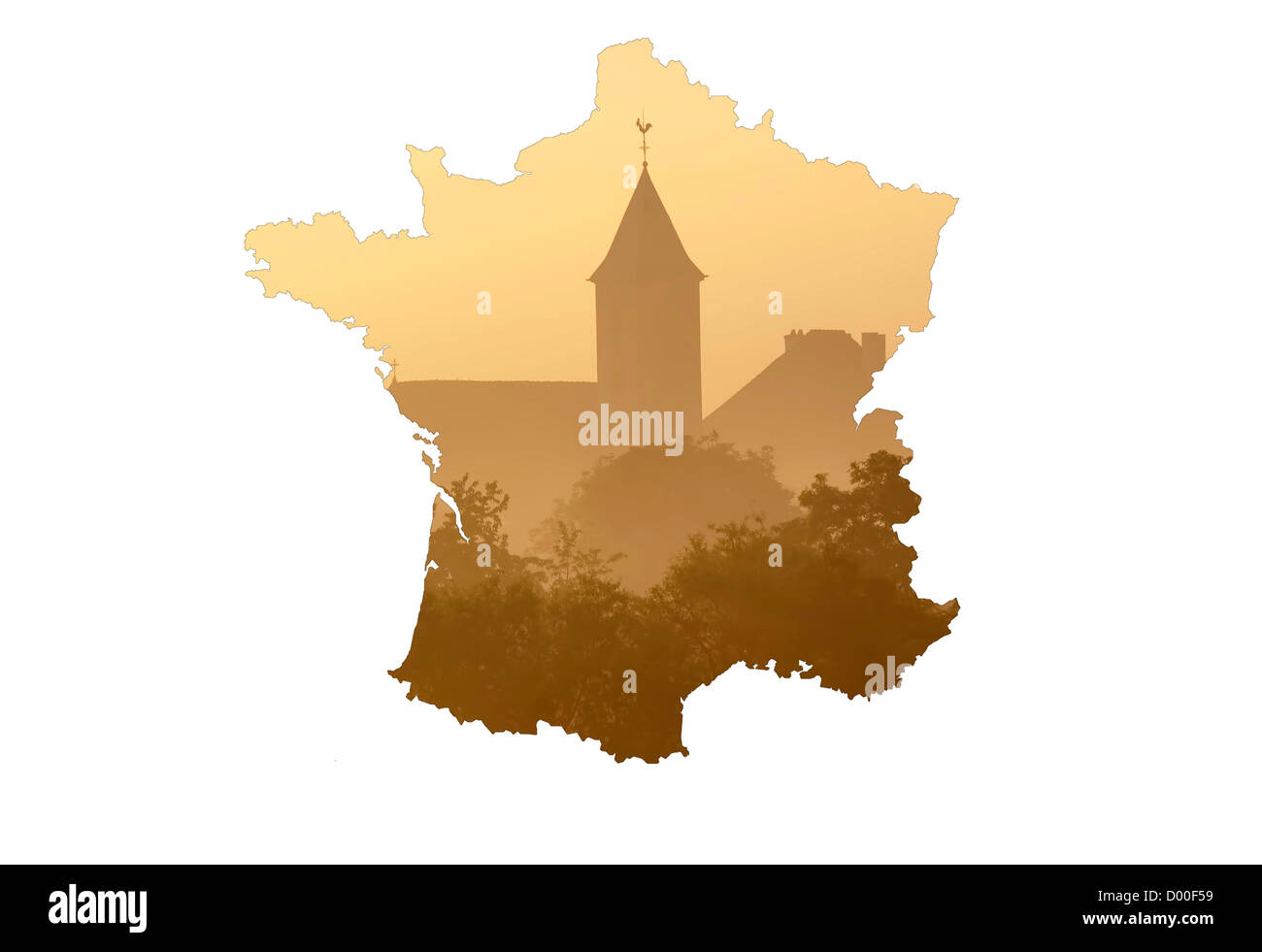 the french map with a village in the background Stock Photo - Alamy