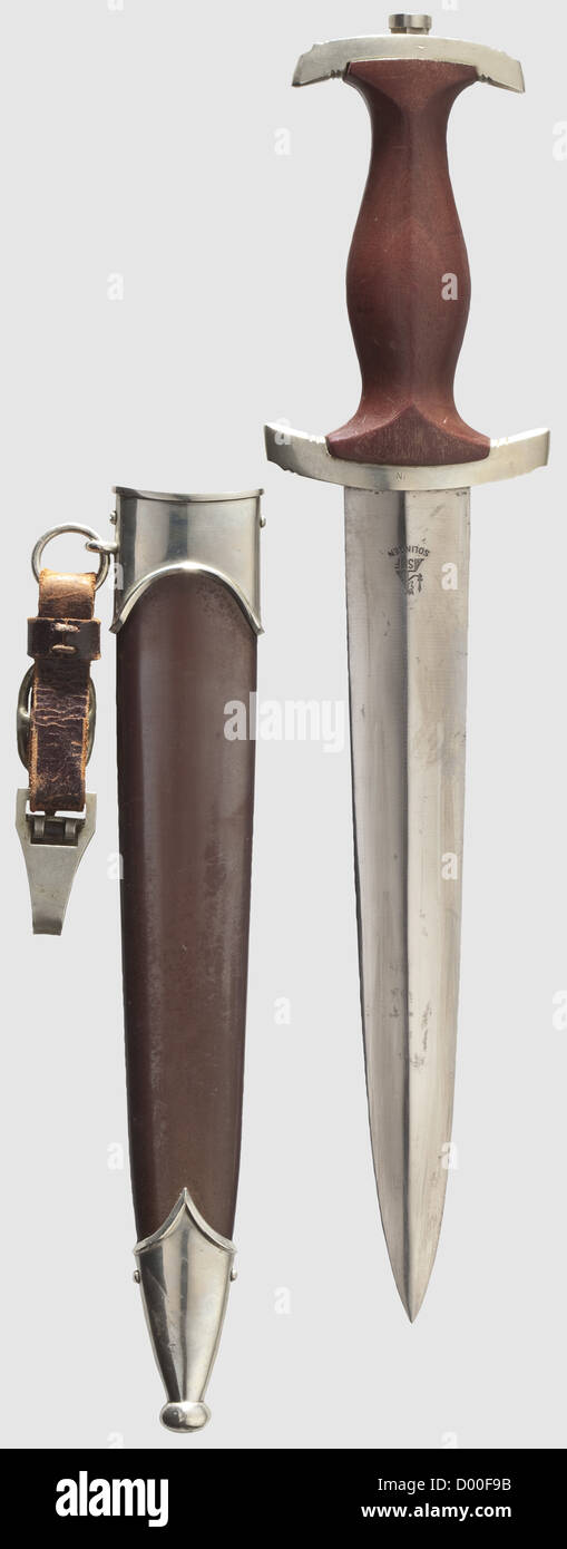 A model 1933 SA service dagger,with leather hanger,Maker SMF,Solingen ...