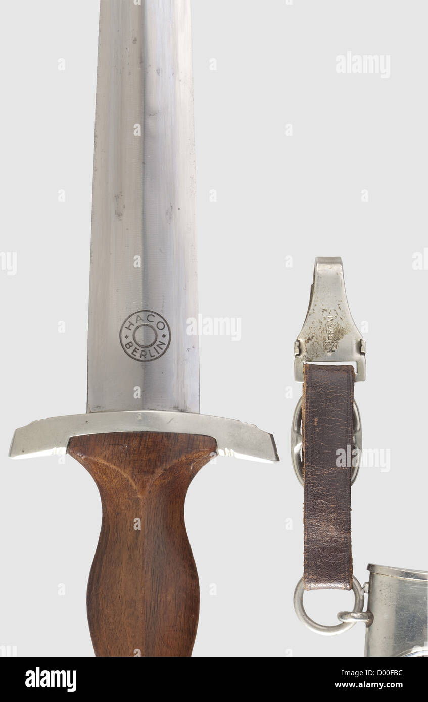 A model 1933 SA service dagger,with leather hanger,Maker HACO,Berlin ...