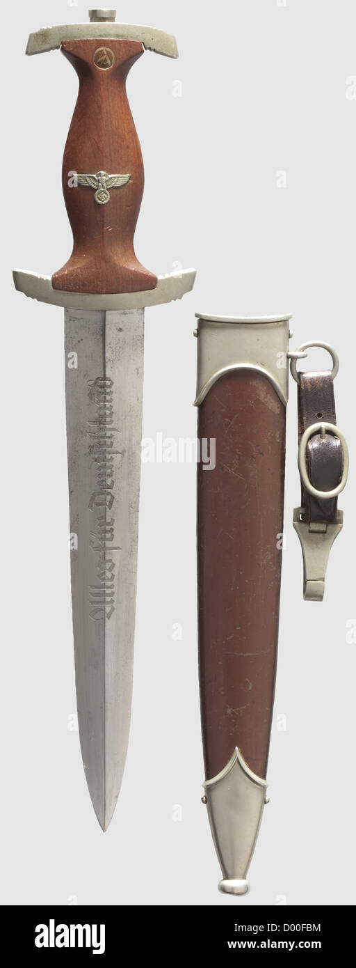 A model 1933 SA service dagger with leather hanger,Maker Rob. Giersch ...