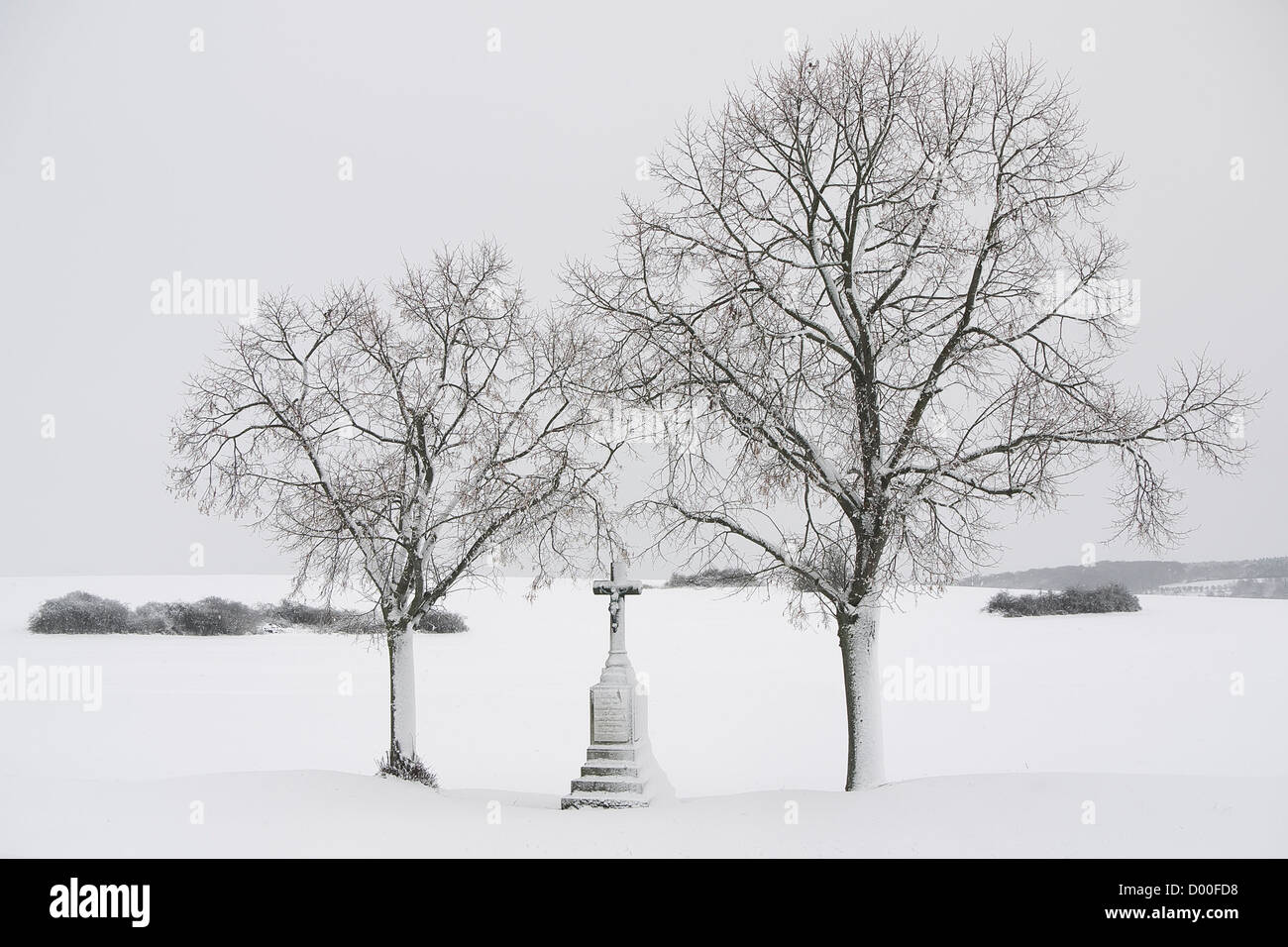 Calvary between two trees covered hi-res stock photography and images ...