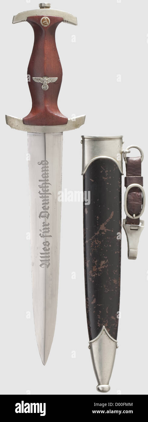 A model 1933 NSKK service dagger,with leather hanger,Maker C ...