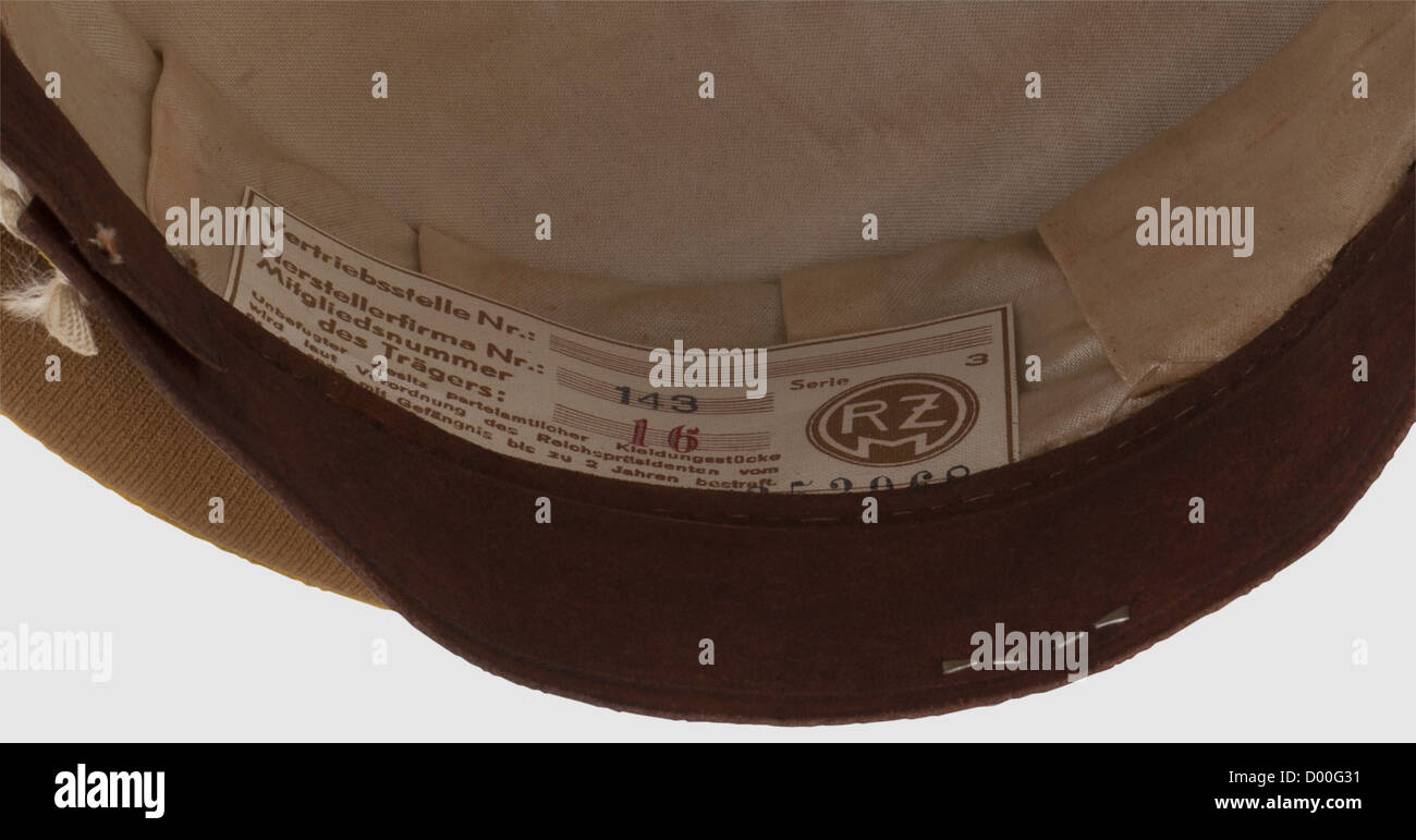 Rudolf hess personal visor cap as reichsleiter hi-res stock photography ...