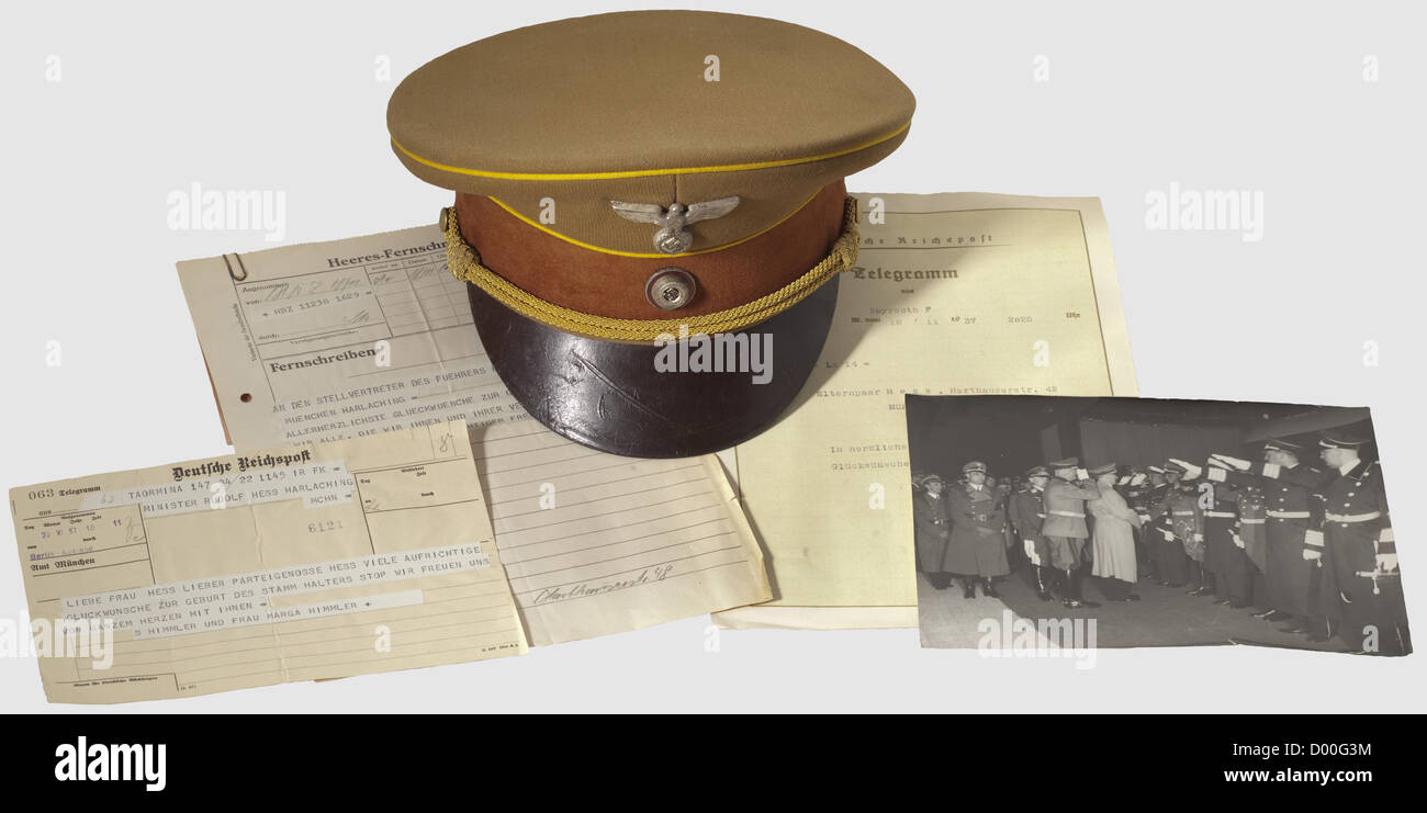 Rudolf hess personal visor cap as reichsleiter hi-res stock photography ...