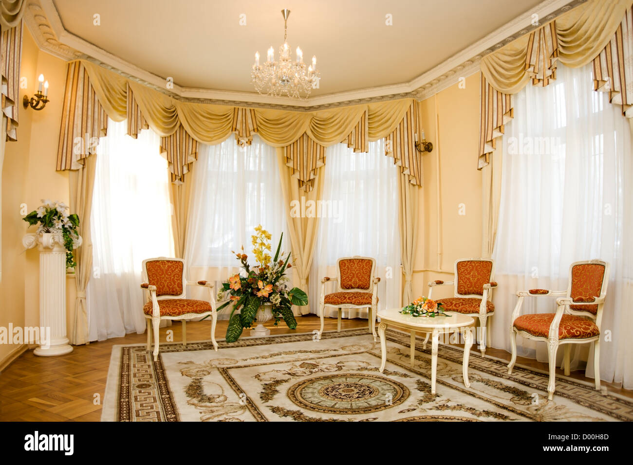 Beautiful bright living Room interior with coffee table Stock Photo - Alamy