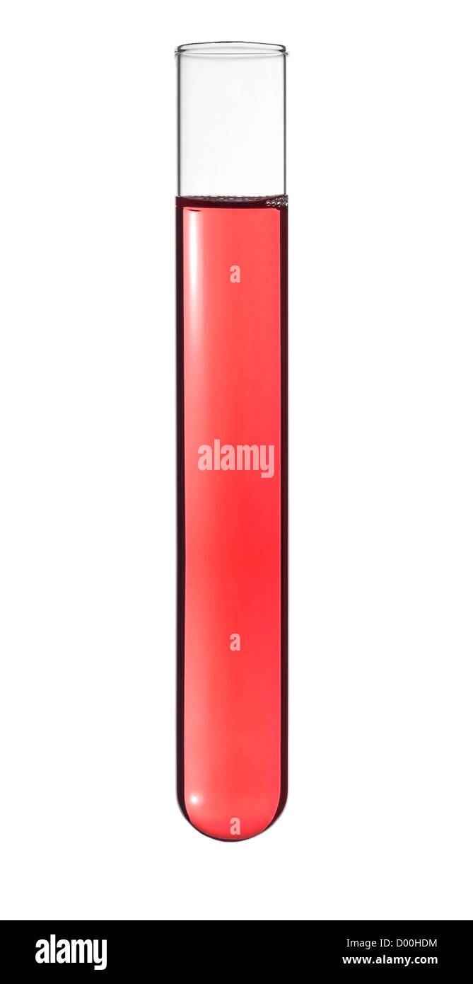 Isolated test tube with a red liquid Stock Photo - Alamy