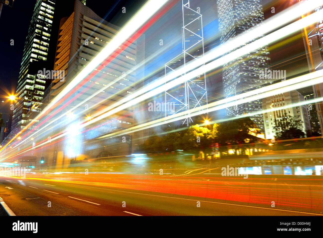 traffic in city at night Stock Photo - Alamy