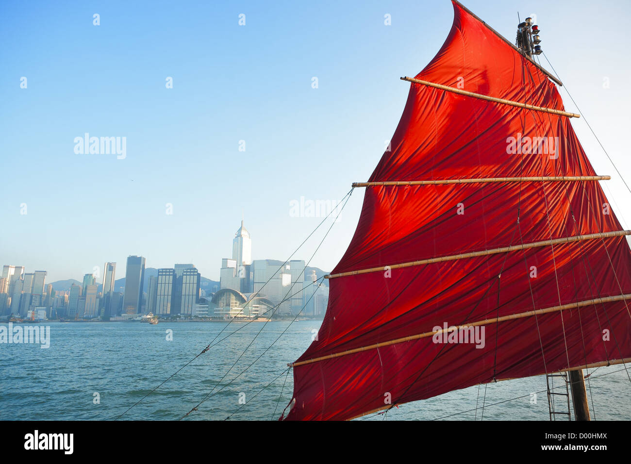 sailboat flag in Hong Kong harbor Stock Photo - Alamy