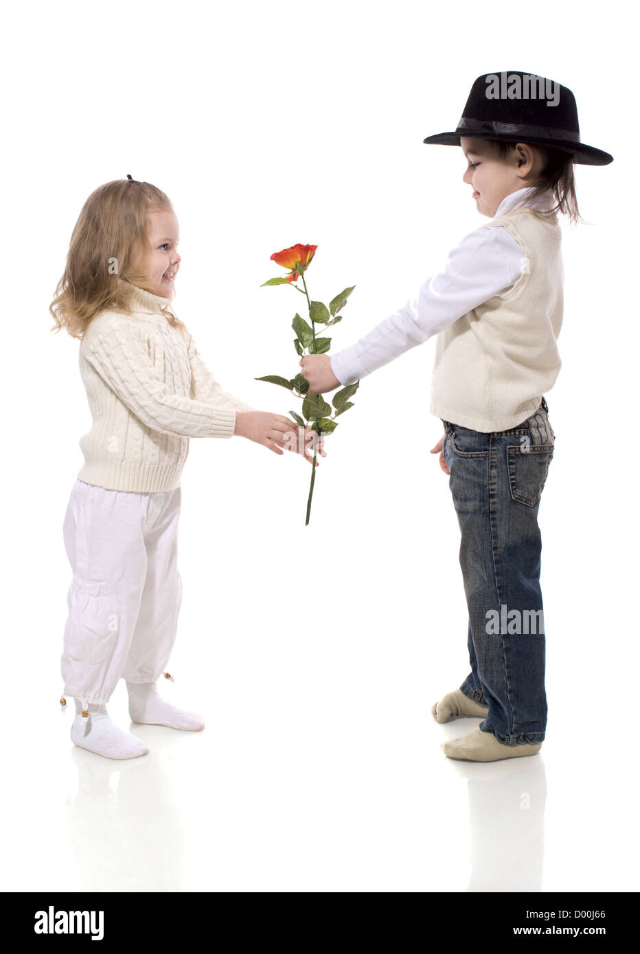 Little boy giving rose beautiful Cut Out Stock Images & Pictures - Alamy