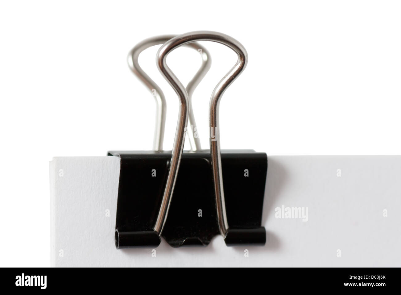 Macro view of black paper clip isolated over white Stock Photo - Alamy